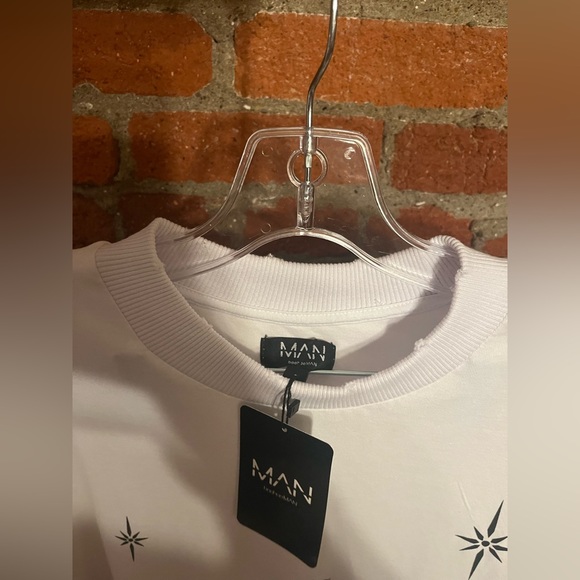 Shirts | New Oversized Distressed Collar Gothic Tattoo Print Long ...